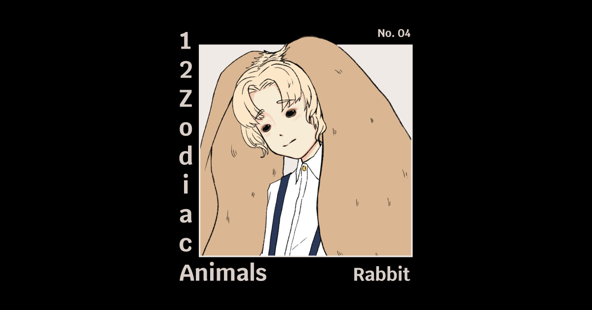 rabbit - 12 zodiac animals - Anime And Manga - Sticker | TeePublic