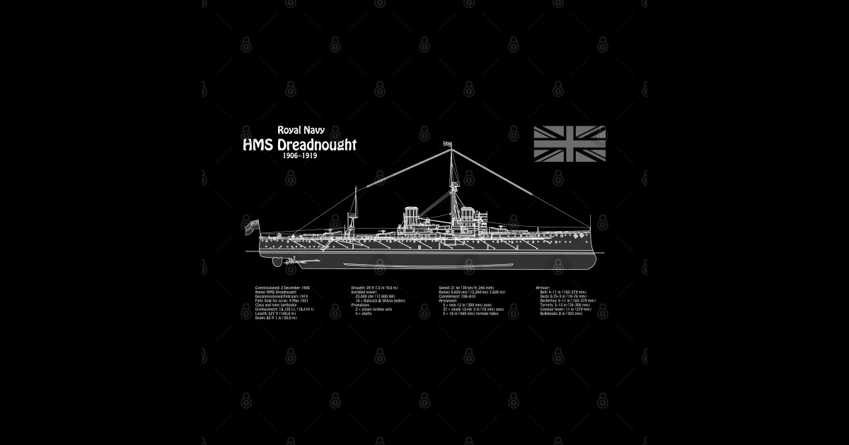 HMS Dreadnought ship plans - ABDpng - Hms Dreadnought - Posters and Art ...