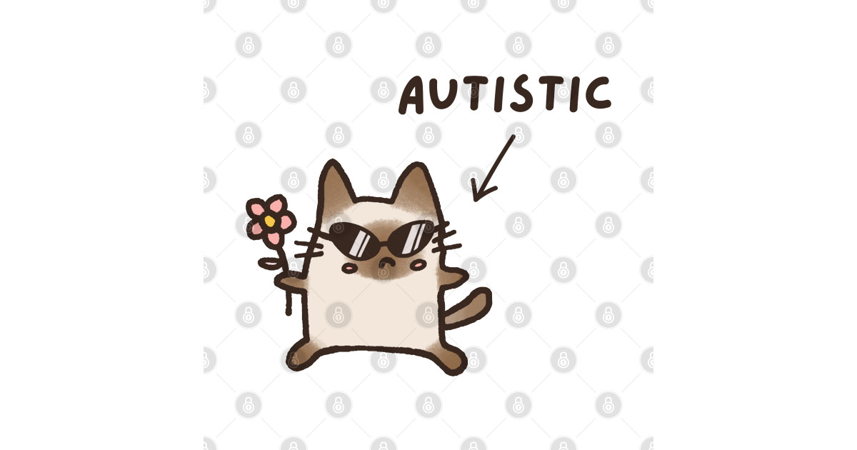 Autistic Cat (Light) - Autistic Cat - T-Shirt | TeePublic