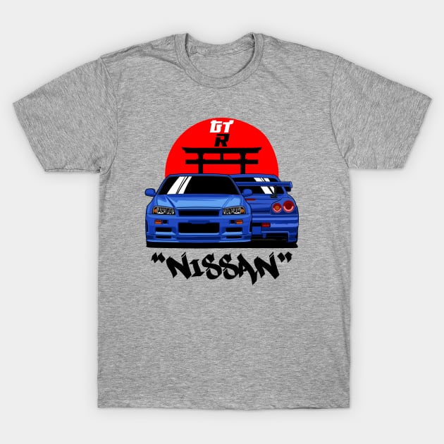 R34 JDM - japan car - Nissan Skyline Gtr R34 - T-Shirt | TeePublic
