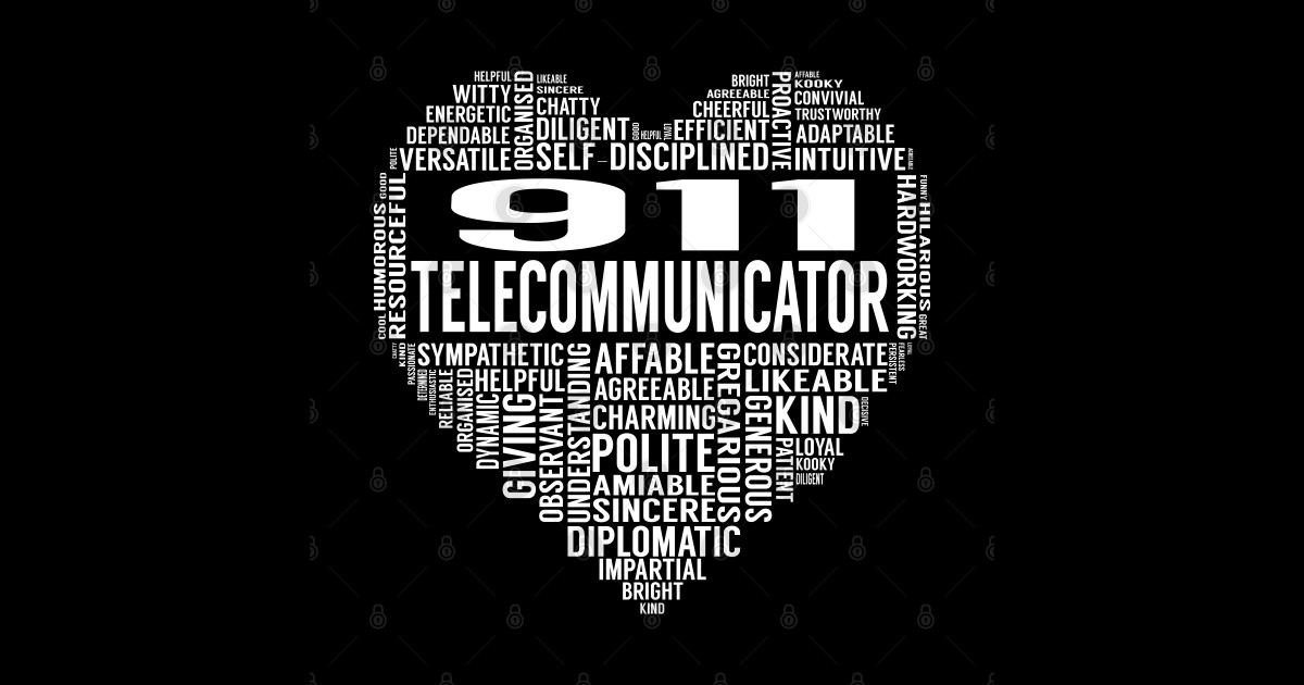 911 Telecommunicator Heart - 911 Telecommunicator - Sticker | TeePublic