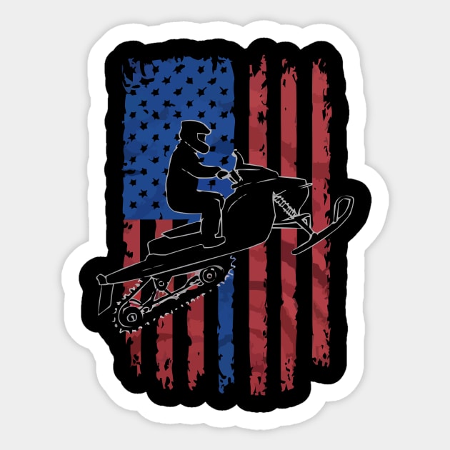 Snowmobile Vintage background - Snowmobile - Sticker | TeePublic