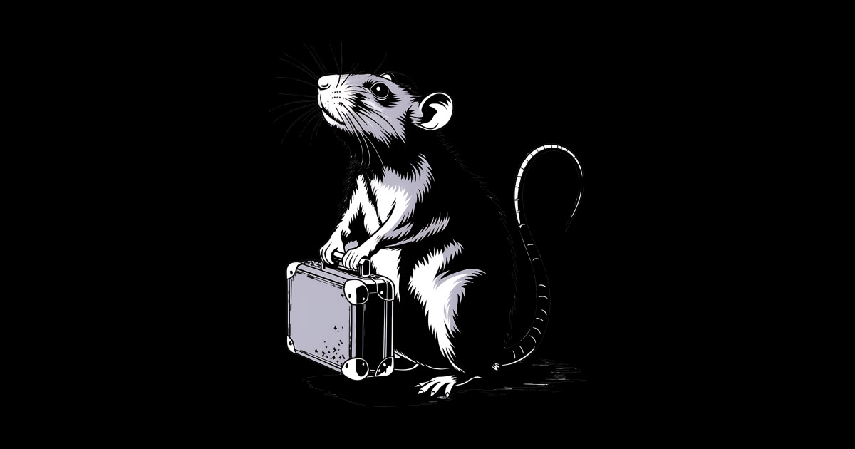City Rat With Suitcase - Street Art Stencil Artwork Rodent - City Rat ...