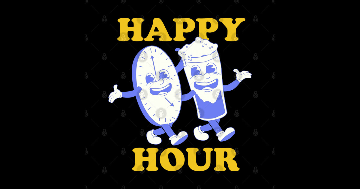 Happy hour - Happy Hour - Sticker | TeePublic