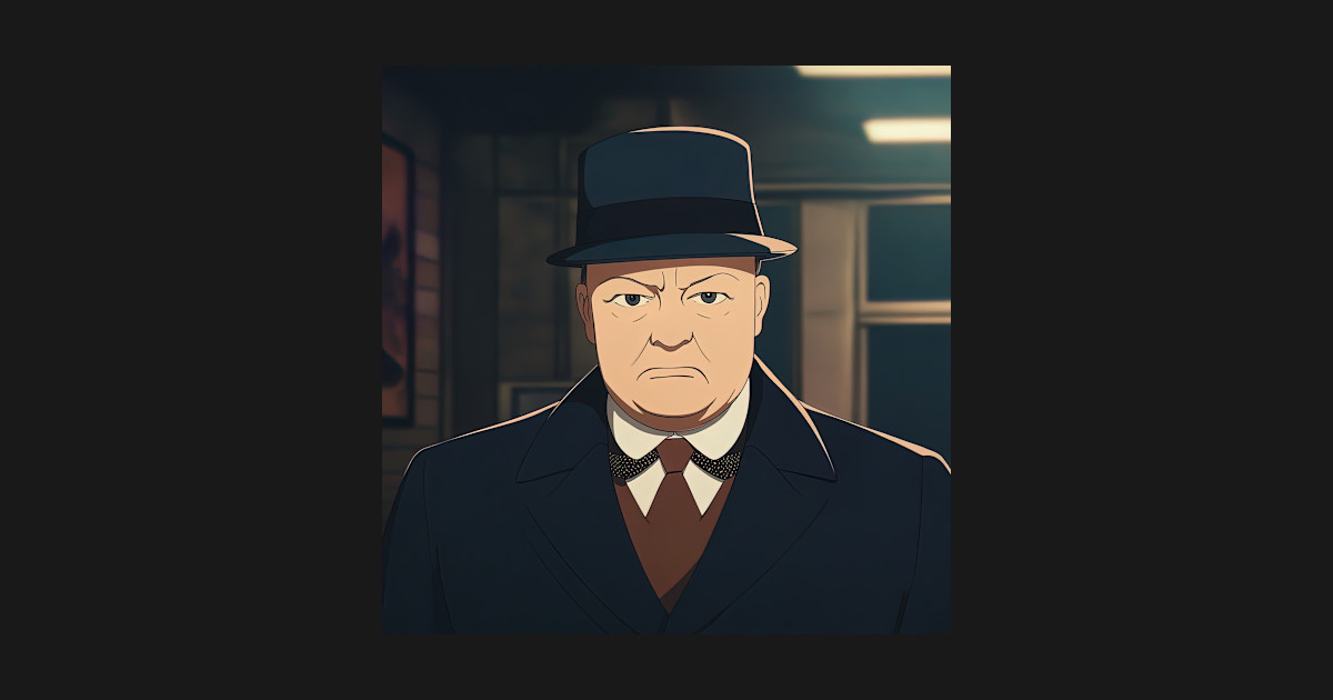 Winston Churchill | Anime style - Winston Churchill - T-Shirt | TeePublic