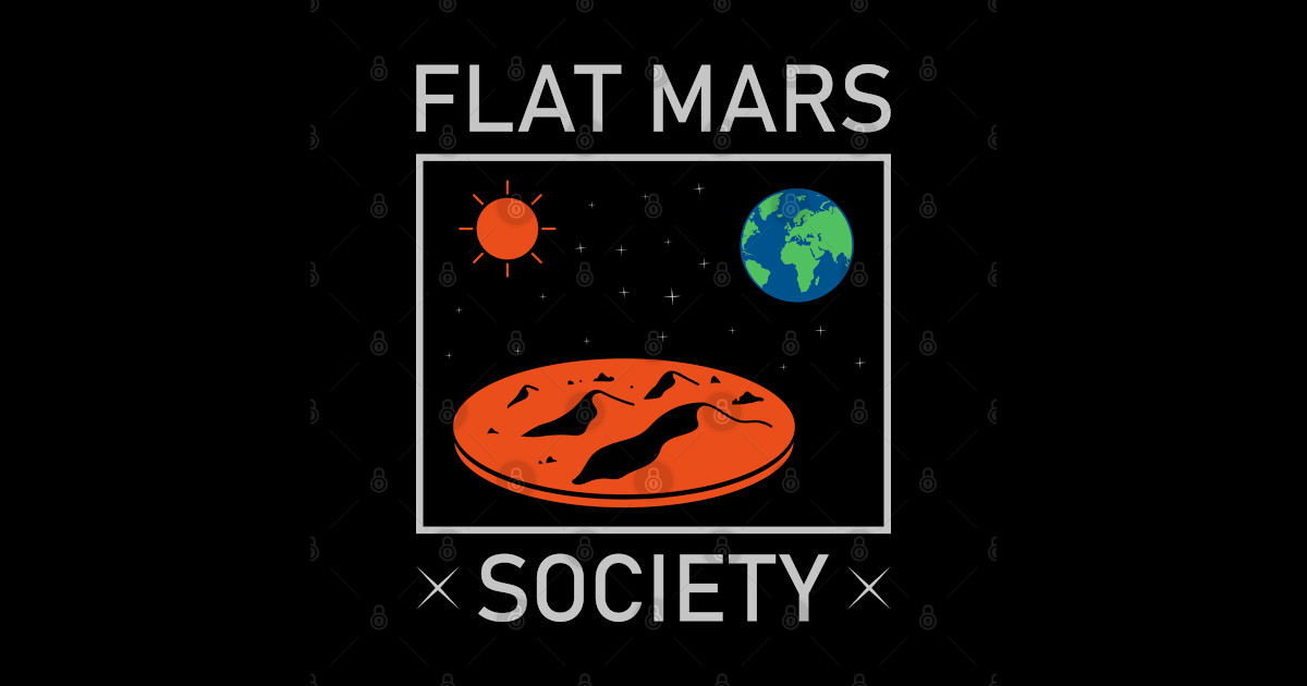 flat mars society - Flat Mars Society - Sticker | TeePublic