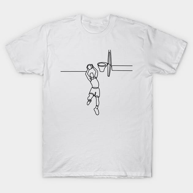 slam dunk line art - Line Drawing - T-Shirt | TeePublic