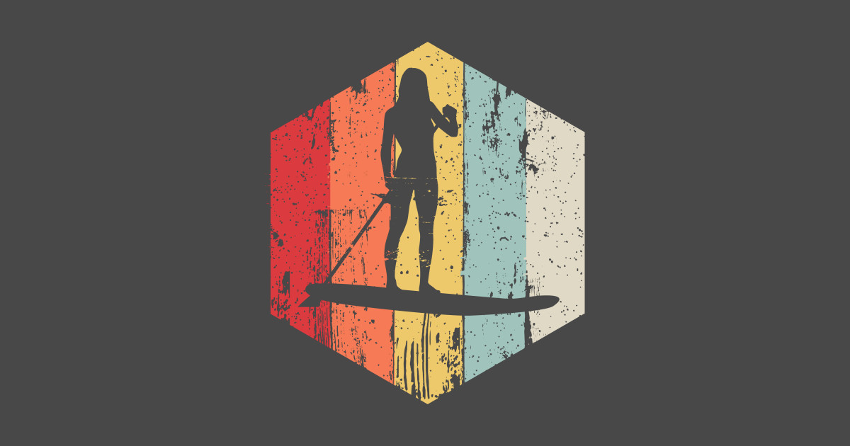 Vintage Retro Style Stand Up Paddle Board Design - Retro - T-Shirt ...