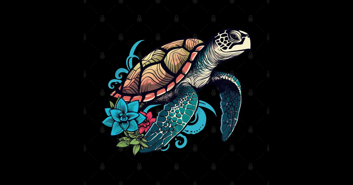Topical Turtle - Turtle - Sticker | TeePublic