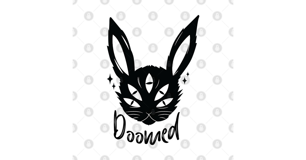 Doomed With Black Cat - Halloween - T-Shirt | TeePublic