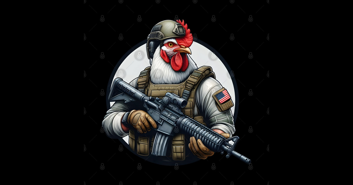 Tactical chicken - Chicken - Sticker | TeePublic
