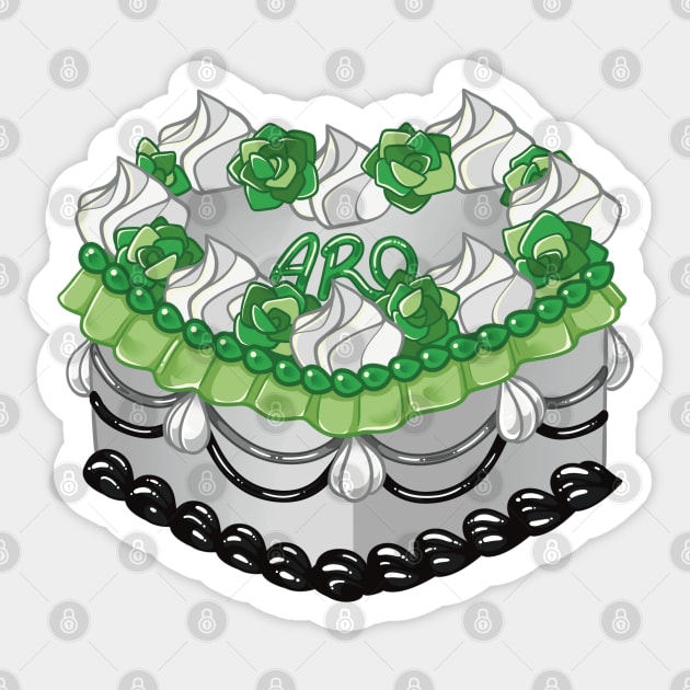 Aro Pride Cake - Aromantic - Sticker | TeePublic