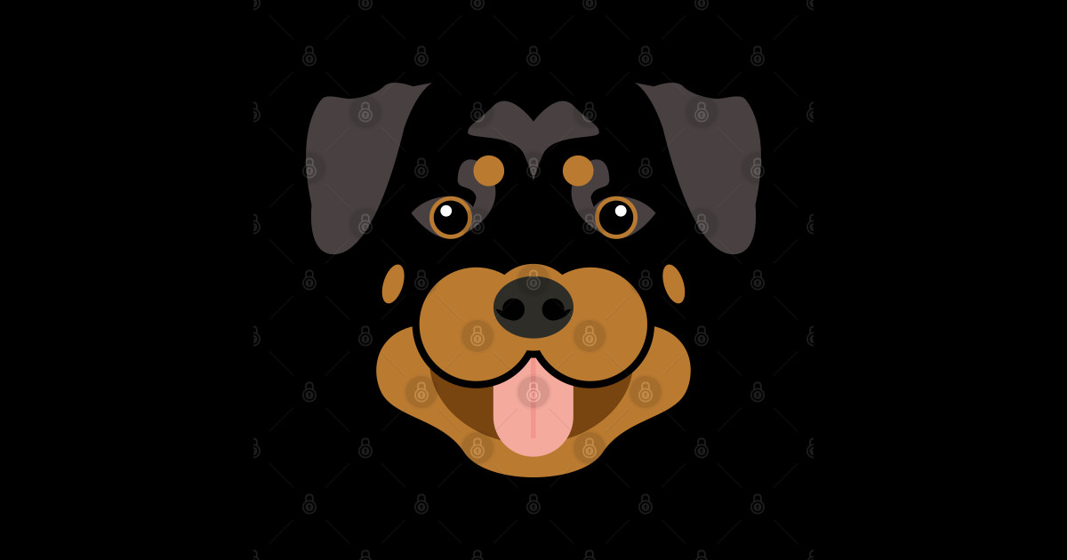 Rottweiler dog face - Rottweiler Dog - Sticker | TeePublic