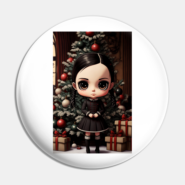 Wednesday Addams Christmas - Wednesday - Pin | TeePublic