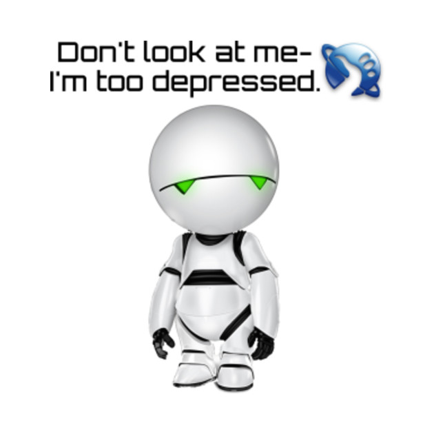 Marvin the paranoid android - Hitchhikers Guide To The Galaxy - T-Shirt ...