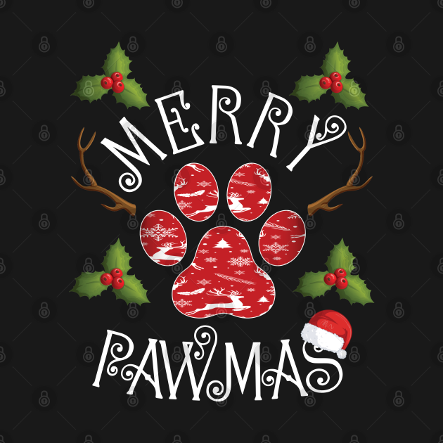 Merry Pawmas Christmas - Gift Ideas - T-Shirt | TeePublic