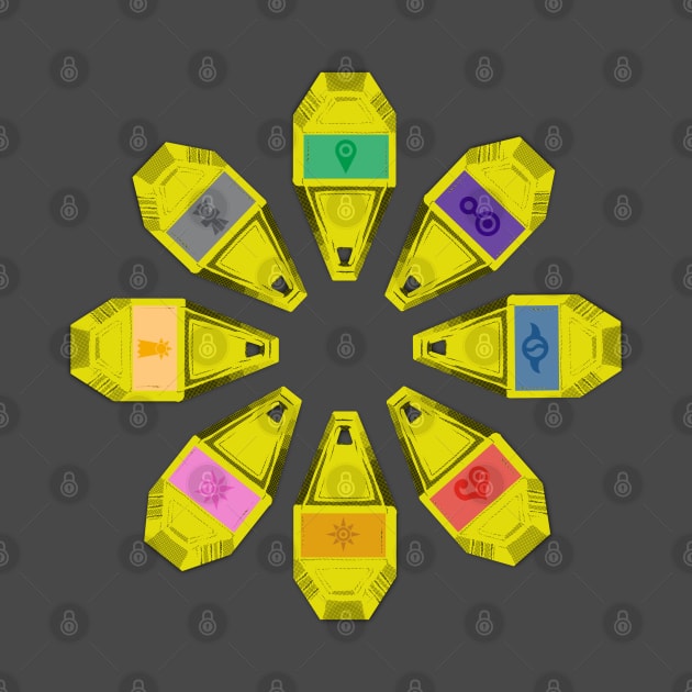 Flower's Crests - Digimon - T-Shirt | TeePublic