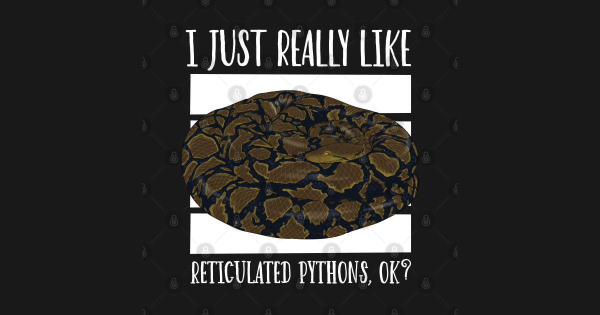 I love Reticulated Pythons - Reticulated Python - T-Shirt | TeePublic
