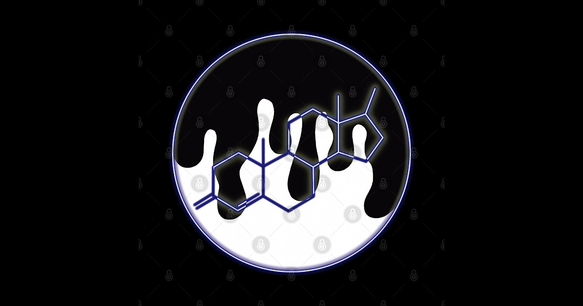Neon Testosterone Chemical Structure: Blue - Hrt - Sticker | TeePublic
