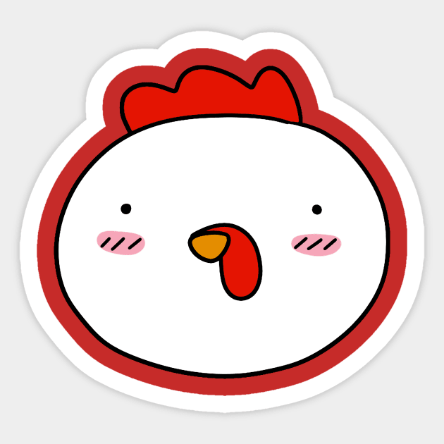 Blushing Chicken Face - Chicken - Sticker | TeePublic