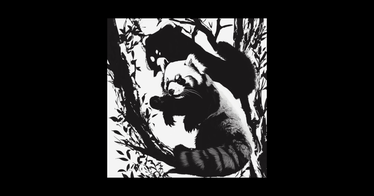 Red Pandas Shadow Silhouette Anime Style Collection No. 92 - Digital ...