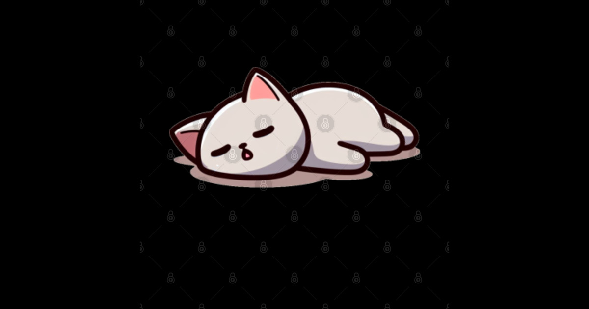 Tired cat - Cats - Sticker | TeePublic