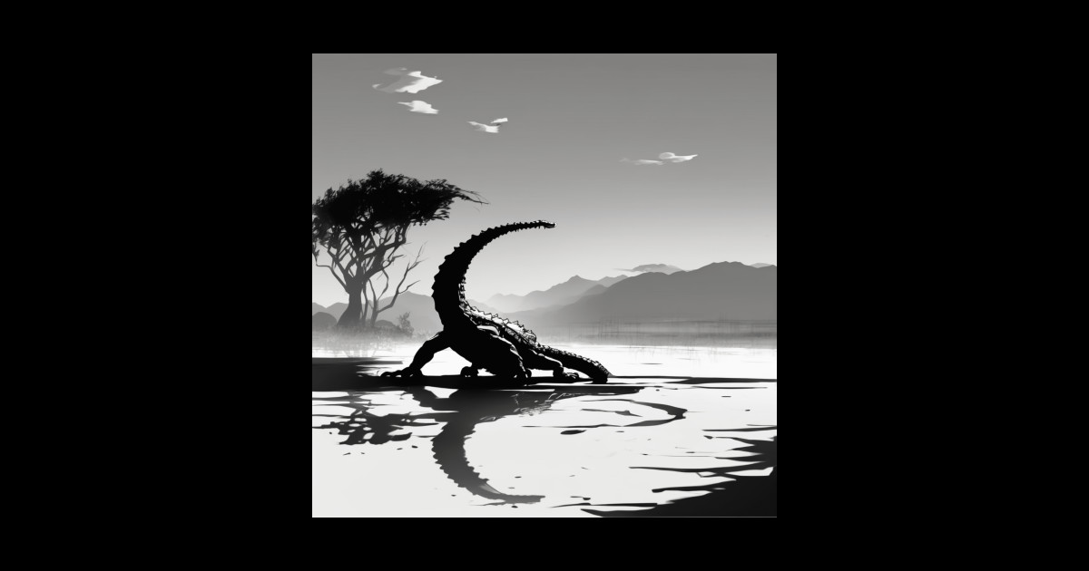 Alligator Shadow Silhouette Anime Style Collection No. 104 - Digital ...