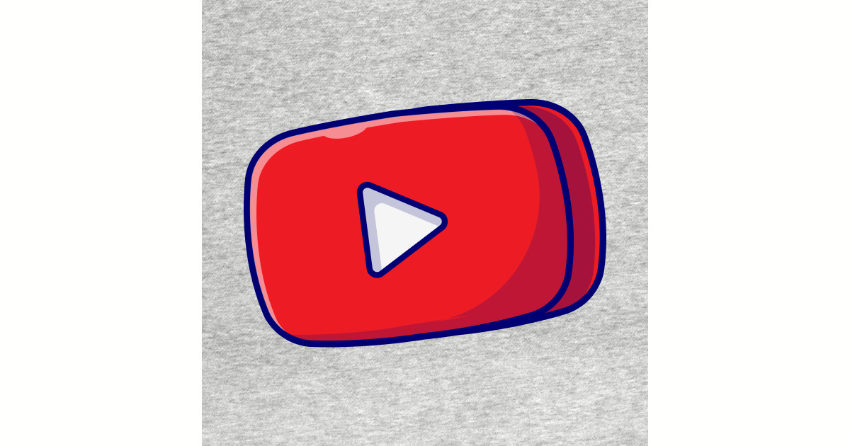 Red Play Button in Rounded Rectangle Music Cartoon Vector Icon ...