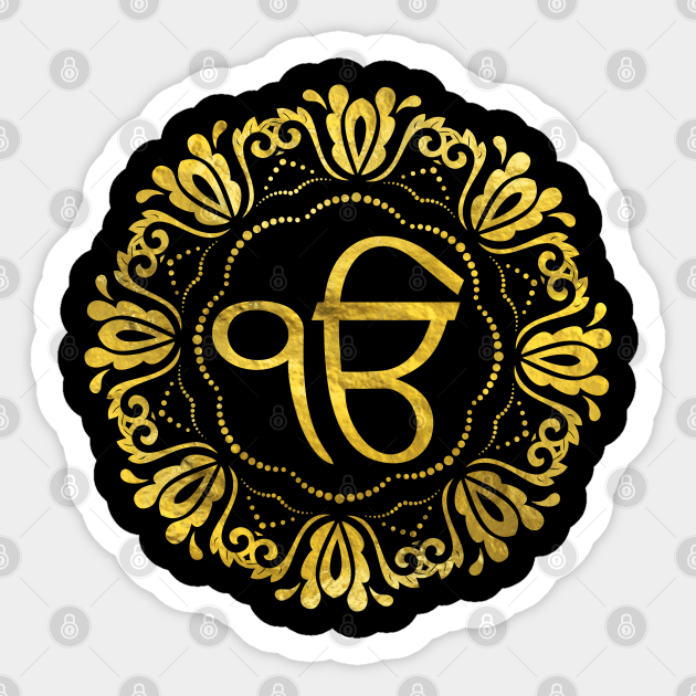 Decorative gold Ek Onkar / Ik Onkar symbol - Ek Onkar - Sticker | TeePublic