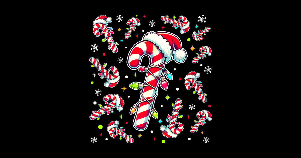 Red and White Christmas Candy Cane Santa Lights - Candy Cane Christmas ...