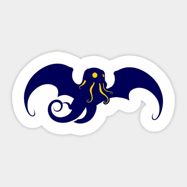 Flying Cthulhu - H P Lovecraft - Sticker | TeePublic