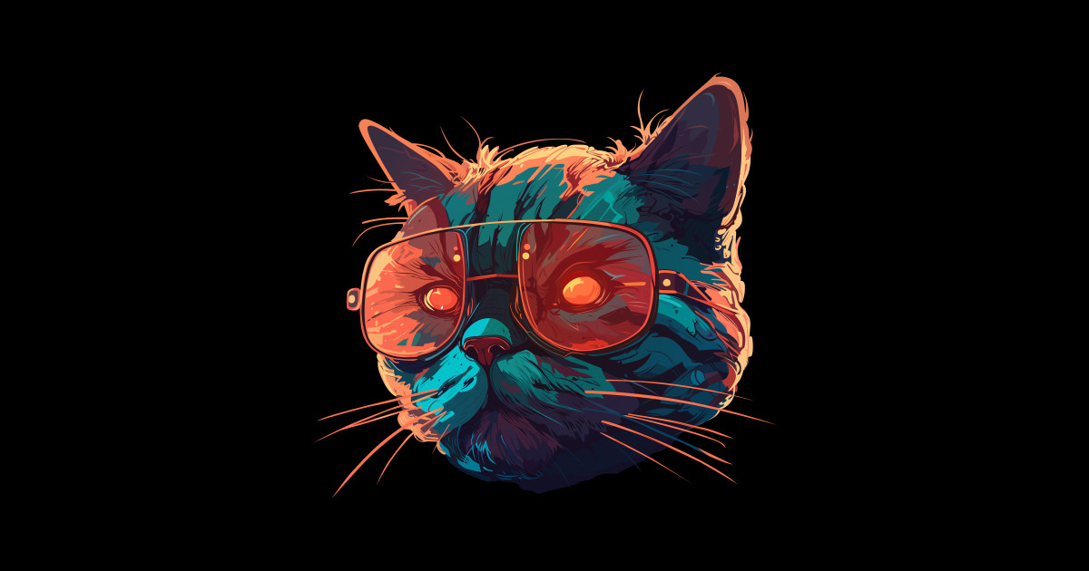 Cybercat - Cyber - Sticker | TeePublic