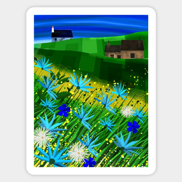 Landscape - Landscape Illustration - Sticker | TeePublic