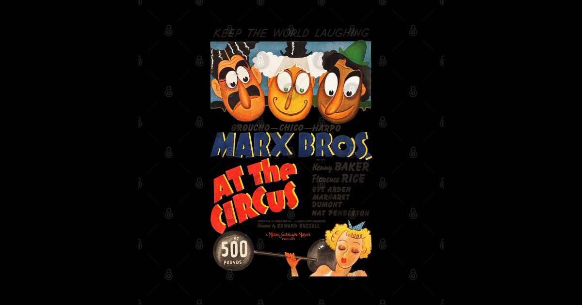 At the Circus Movie Poster - Marx Brothers - Sticker | TeePublic