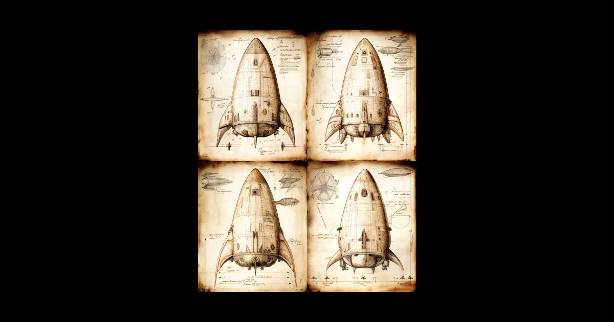 Round Rocket Design Drawing - Rocket Drawing - Sticker | TeePublic