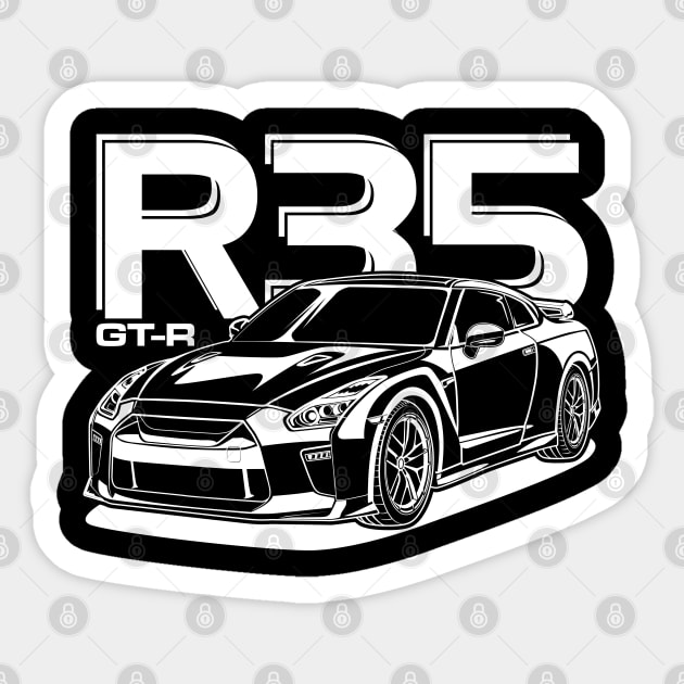 GTR R35 (White Print) - Gtr R35 - Sticker | TeePublic