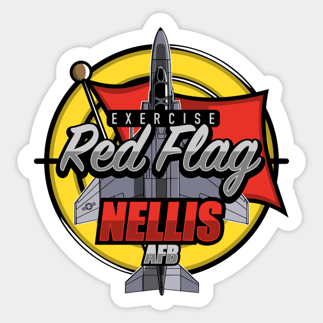 F-4 Phantom Red Flag - Exercise Red Flag - Sticker | TeePublic