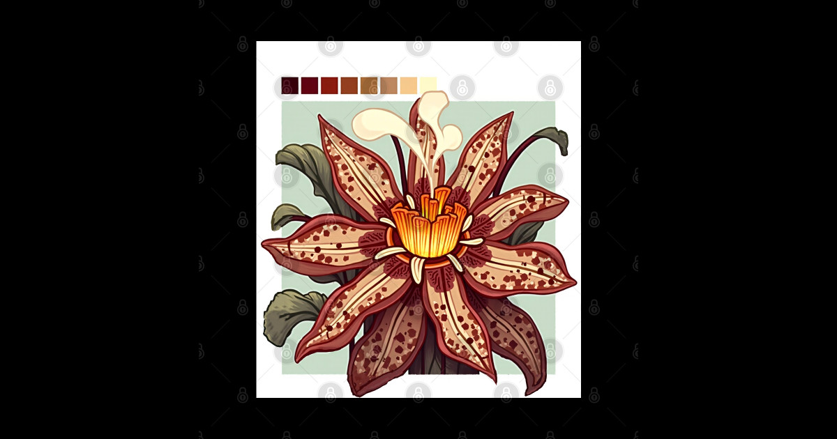 Volcano flower - Polaroid - Sticker | TeePublic