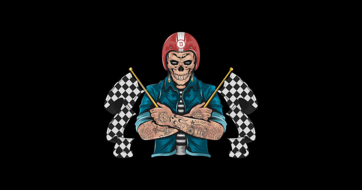 Dark Racer - Skull Racing - Sticker | TeePublic