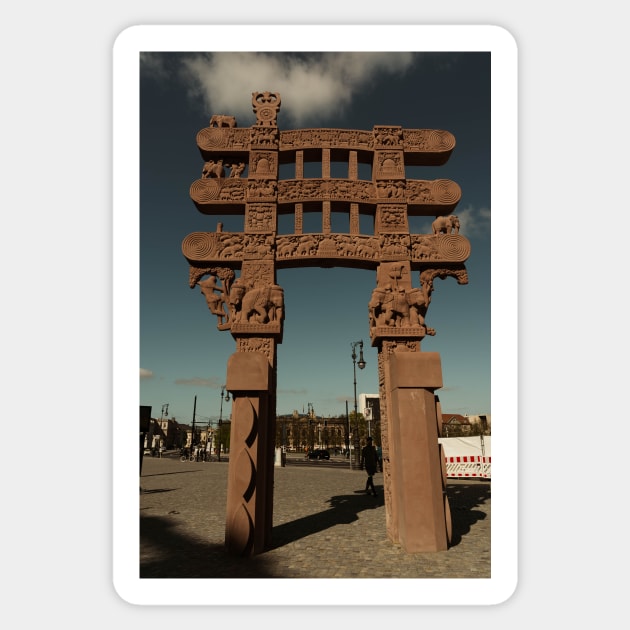 Ornate Monument Under a Clear Sky - Ornate Monument - Sticker | TeePublic