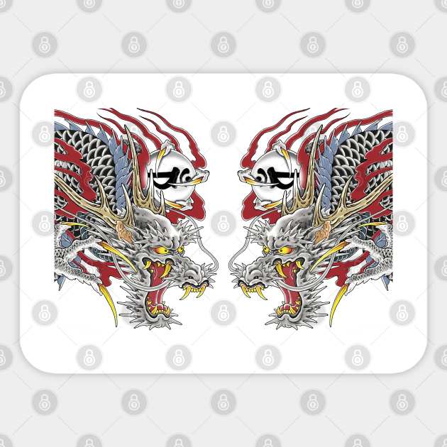 Kiryu Kazuma dragon tattoo mirrored - Yakuza Tattoo - Sticker | TeePublic