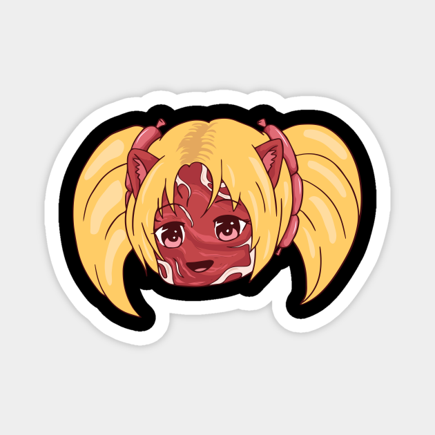 Meatcore Aesthetic Neko Anime Girl - Meatcore - Magnet | TeePublic