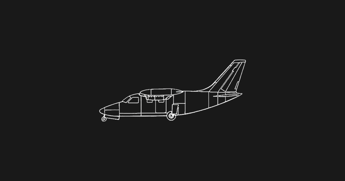MU Two Twin Turbine Aircraft Technical Aviation Line Art Design ...