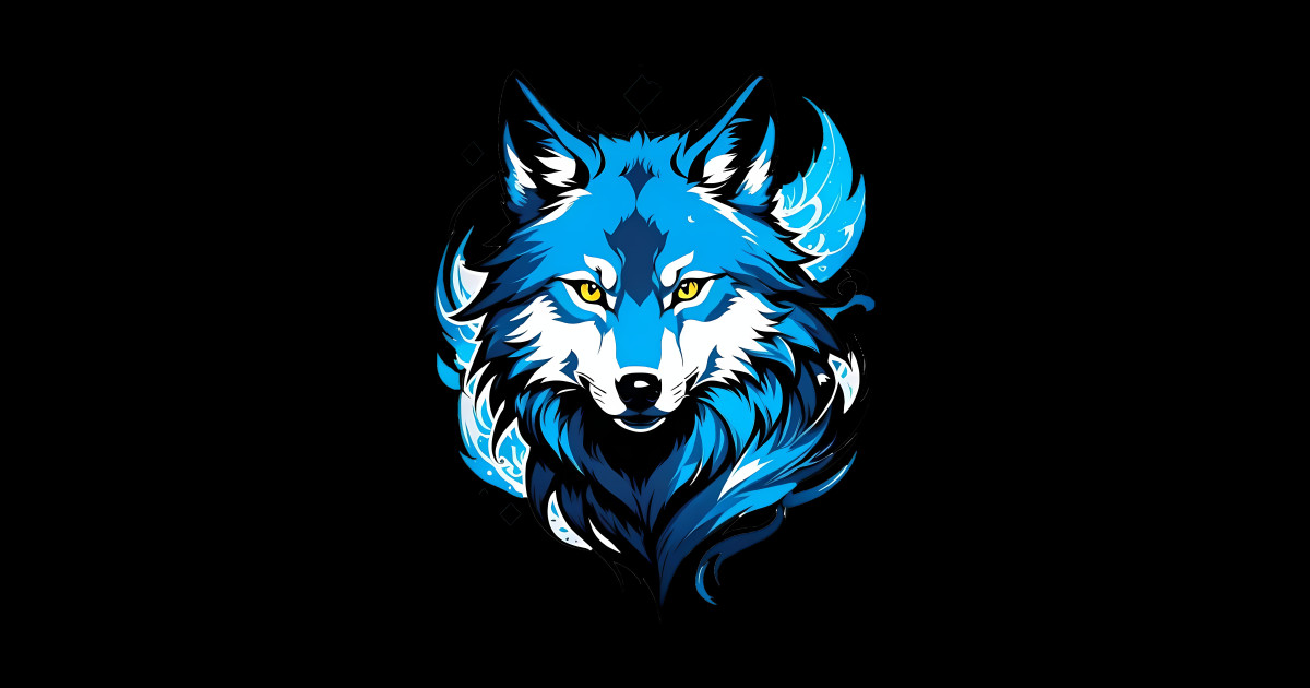 Blue Wolf - Blue Wolf - Sticker | TeePublic