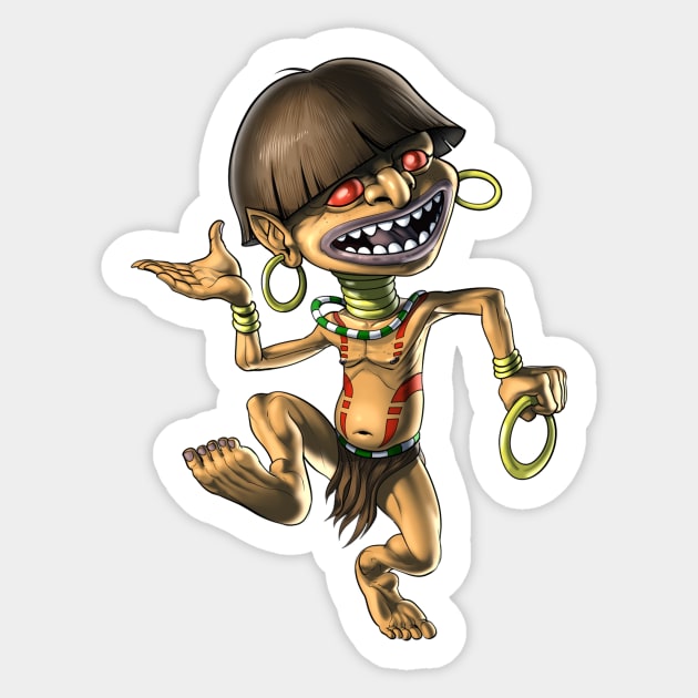 Aztec Mythical Creature Chaneque - Aztec Mythology - Sticker | TeePublic