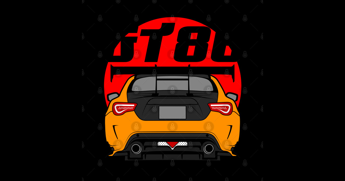 Tuned GT86 Rear Orange - Gt86 - Sticker | TeePublic