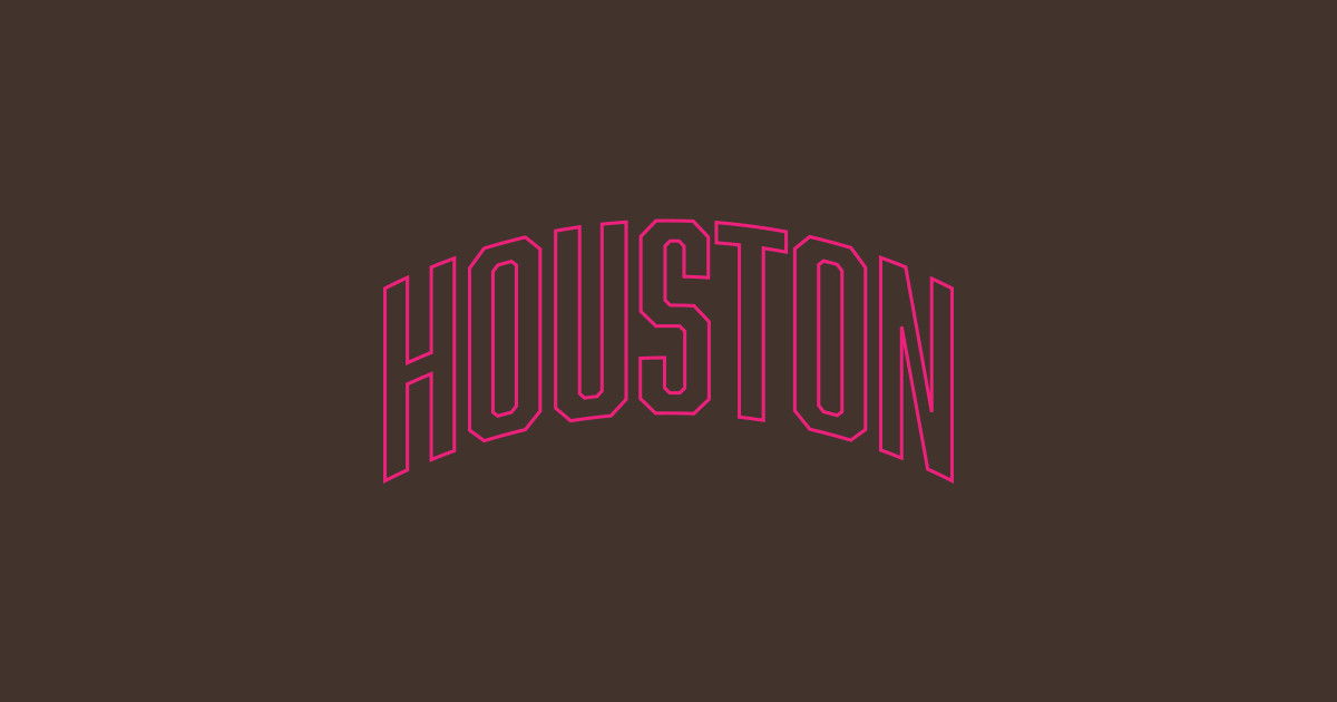 Houston Hot Pink Outline - Houston - T-Shirt | TeePublic