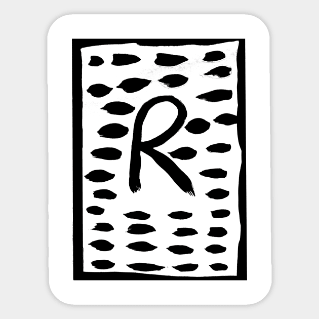 The painting of the letter R - Letter R - Sticker | TeePublic