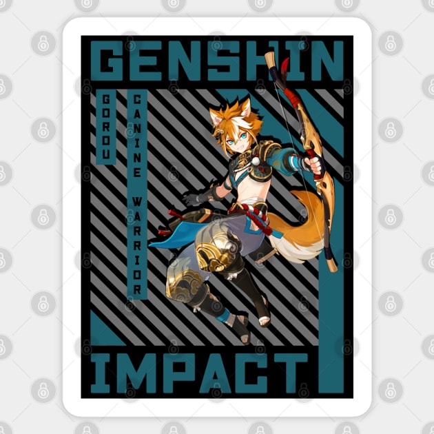 Gorou | Genshin Impact - Genshin Impact - Sticker | TeePublic