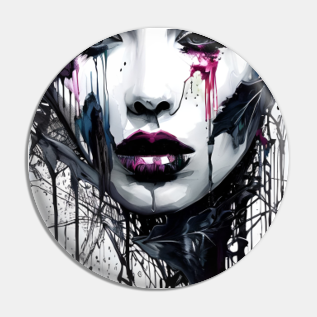 Woman paint drip effect. - Paint Drip Trending - Pin | TeePublic